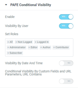 Conditional Visibility - PAFE