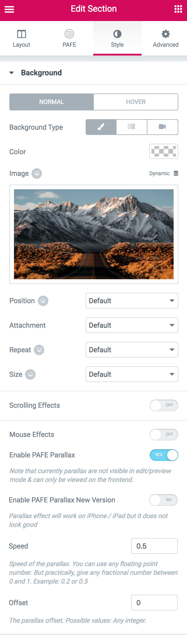 Parallax Background - PAFE
