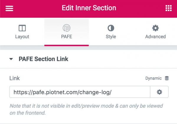 Section Link, Column Link - PAFE