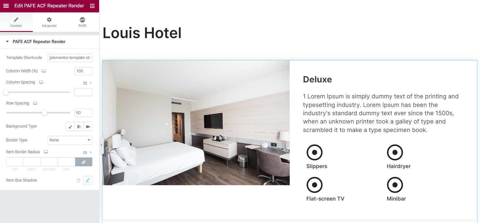 Render ACF Repeater - PAFE