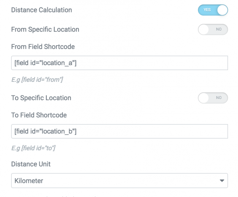 How to calculate distance in form - PAFE