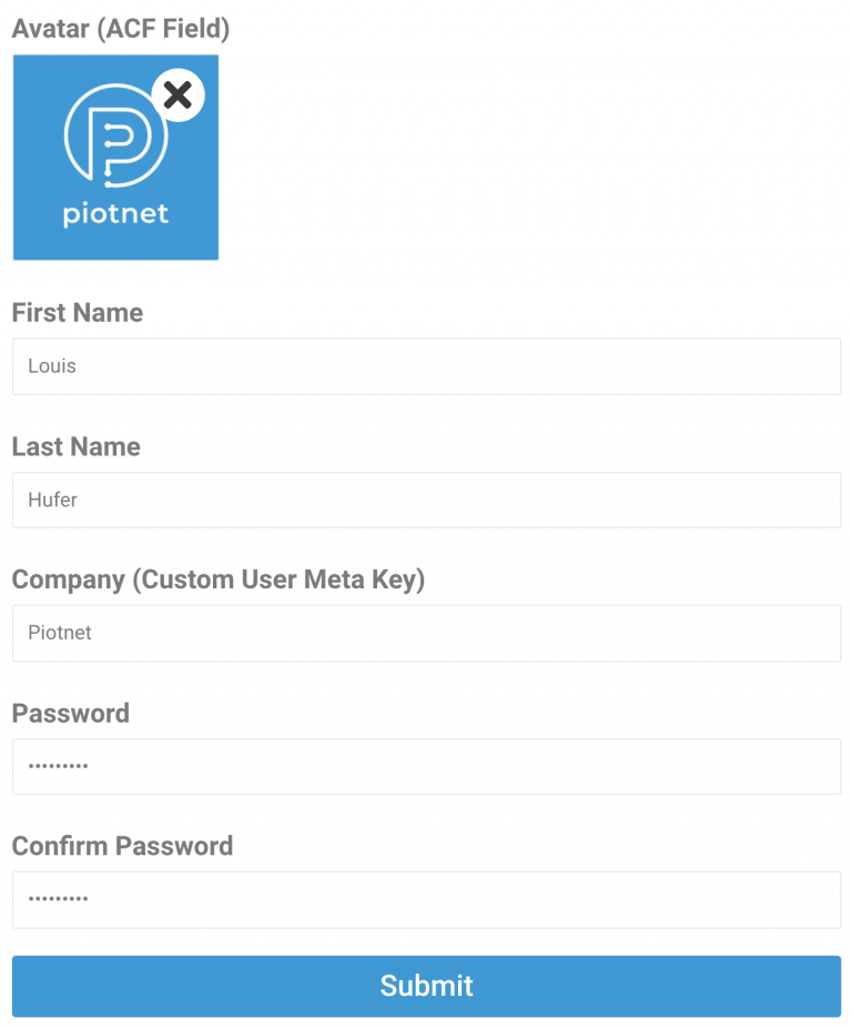 Update User Profile - PAFE
