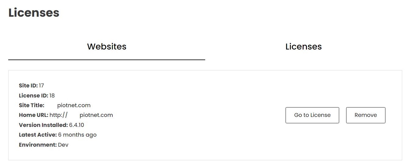 License Management Dashboard - Piotnet Grid