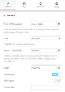 Best way to use Number Field for PAFE form - PAFE