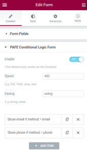 Conditional Logic for Elementor Form - PAFE